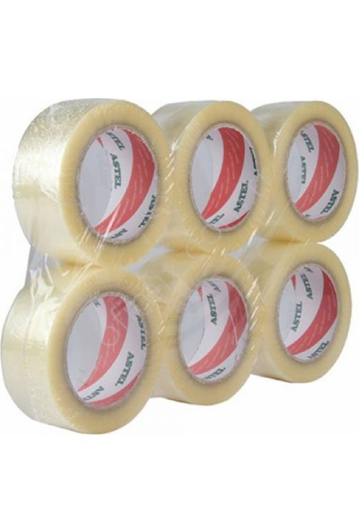 Astel Şeffaf Koli Bant 45 mm x 100 mt 6'lı Astel Şeffaf Koli Bant 45 mm x 100 mt 6'lı