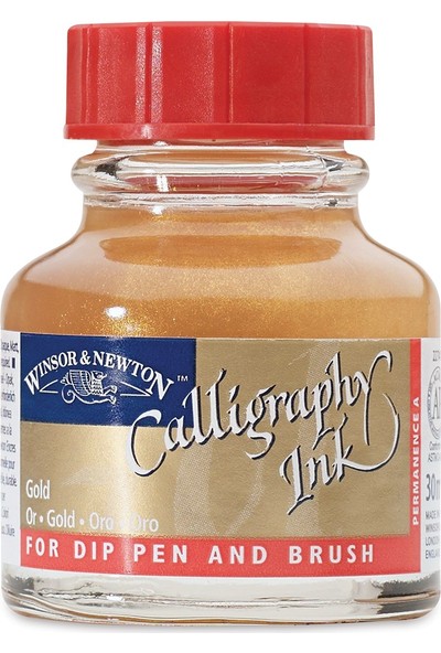 Winsor & Newton : Kaligrafi Mürekkebi : 30 ml : Gold 283 Winsor & Newton : Kaligrafi Mürekkebi : 30 ml : Gold 283