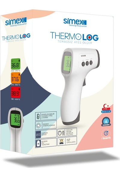 Simex Yerli Dijital Ateş Ölçer Thermolog Beyaz