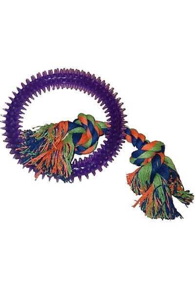 Ans Köpek Diş Ipi + Yuvarlak Diş Kaşıma Kemiği Köpek Oyuncağı Çap 9 cm