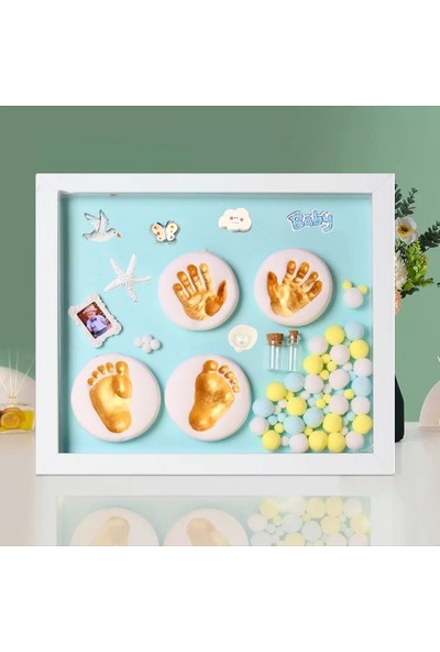 Hayalimkapimda Bebek El-Ayak İzi Hatıra Seti Çerçesi Kapı Süsü