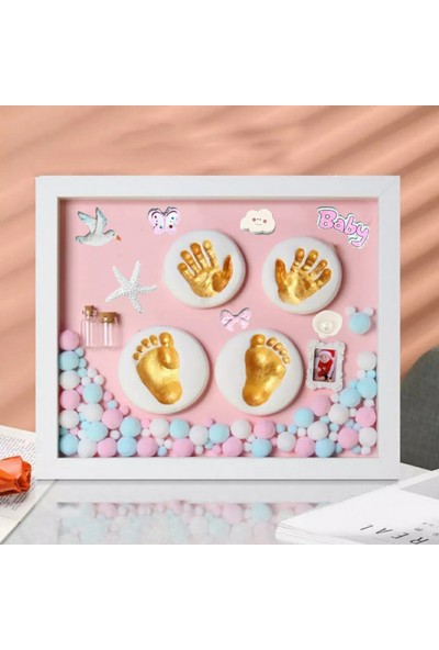 Hayalimkapimda Bebek El-Ayak İzi Hatıra Seti Çerçesi Kapı Süsü Hayalimkapimda Bebek El-Ayak İzi Hatıra Seti Çerçesi Kapı Süsü