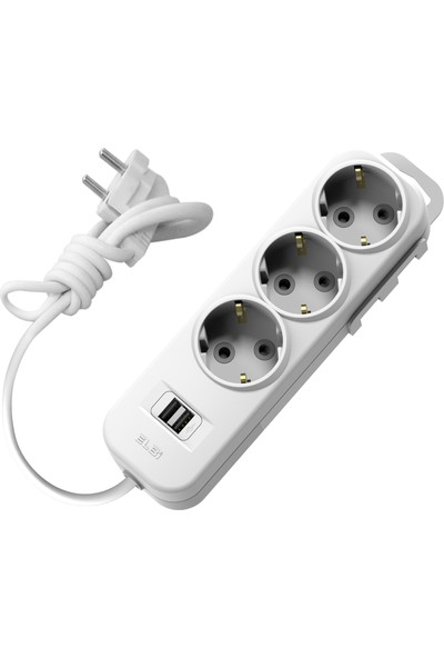 El-Bi Myra 3'lü USB Li Çoc.kor.topraklı Grup Priz 3m El-Bi Myra 3'lü USB Li Çoc.kor.topraklı Grup Priz 3m