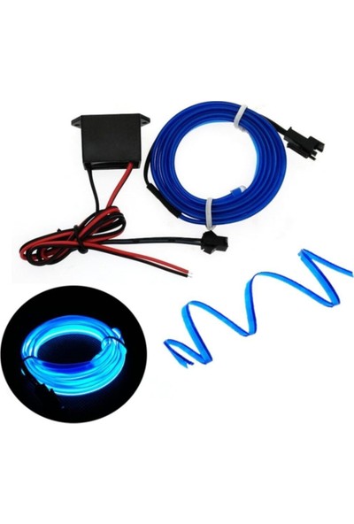 3 Metre Torpido Araç Içi Aydınlatma Ip Neon LED Mavi
