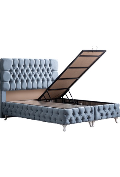 Roma Çift Kişilik Baza Başlık Seti, Mavi