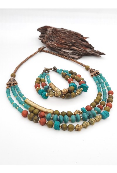 Takıtokacınız Otantik Kolye Bileklik Set