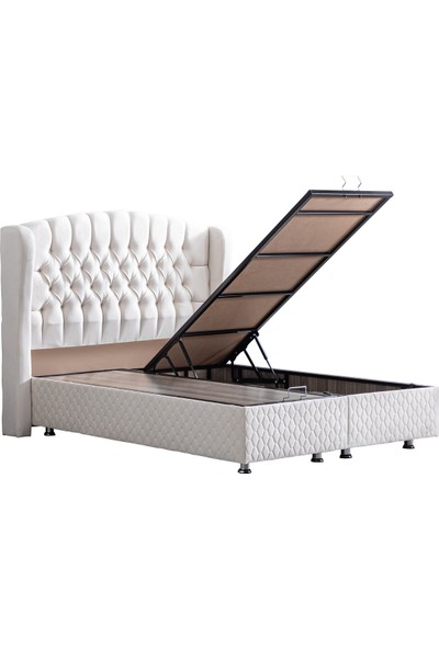 Setay Nice Çift Kişilik Baza Başlık Seti, Krem