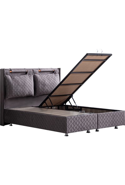 Setay Madrid Çift Kişilik Baza Başlık Seti , Antrasit