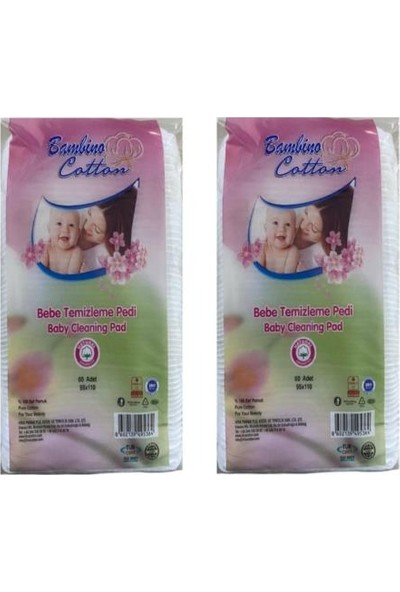 Bambino Bebek Temizleme Pamuğu %100 Pamuk 60'lı 95X110 cm x 2 Adet Bambino Bebek Temizleme Pamuğu %100 Pamuk 60'lı 95X110 cm x 2 Adet