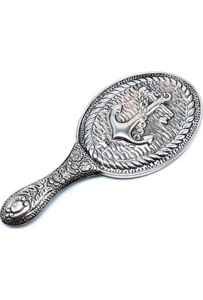 Cng Gümüş Çapa Desenli Gümüş El Aynası No 1 Cng Gümüş Çapa Desenli Gümüş El Aynası No 1