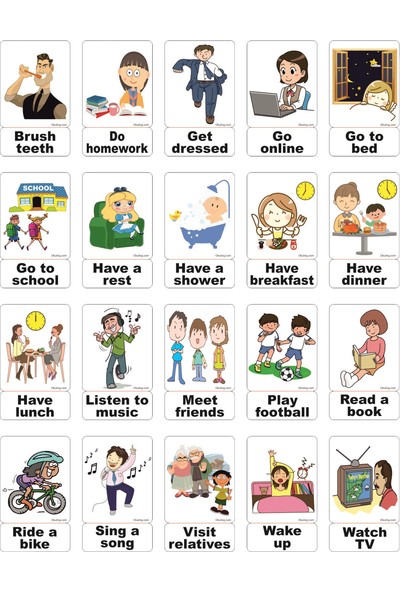 Manyetik İngilizce Kelime Kartları Günlük Aktiviteler - My Daily Activities Manyetik İngilizce Kelime Kartları Günlük Aktiviteler - My Daily Activities