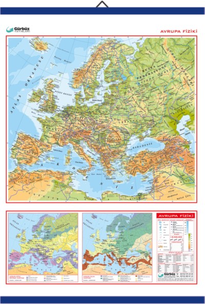 Edulab Avrupa Fiziki Haritası Kaplamalı Edulab Avrupa Fiziki Haritası Kaplamalı