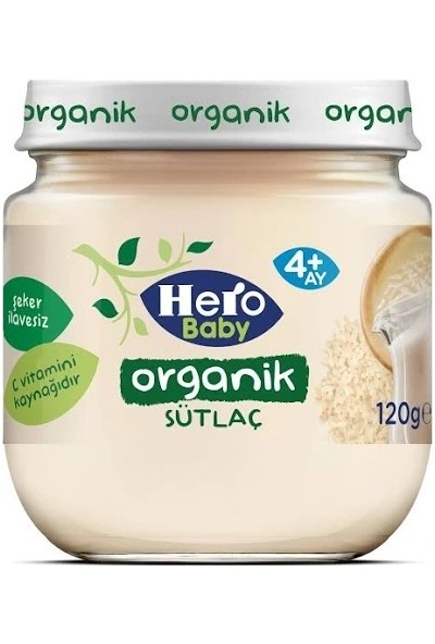 Hero Baby Organik Sütlaç 120 gr x 6 Adet Hero Baby Organik Sütlaç 120 gr x 6 Adet