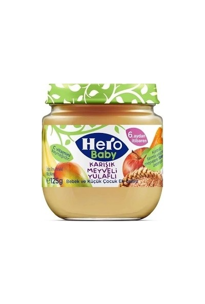Hero Baby Karışık Meyveli Yulaflı 125 gr 6 Adet Hero Baby Karışık Meyveli Yulaflı 125 gr 6 Adet