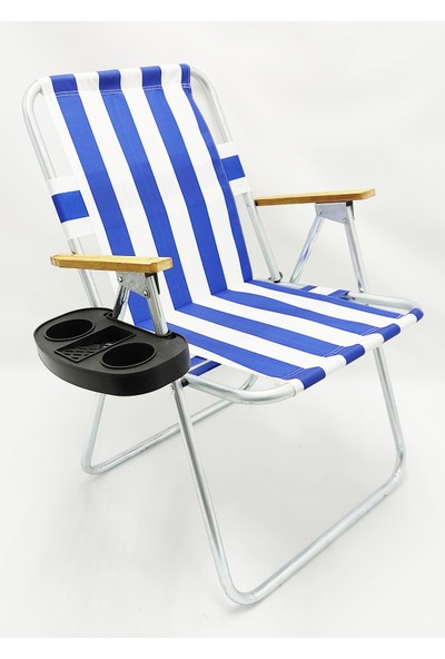 Hastunç Ahşap Kolçaklı Çubuklu Kamp Bahçe Plaj Sandalyesi