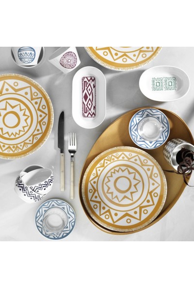 Kütahya Porselen 36 Parça 11086 Desenli Kahvaltı Takımı