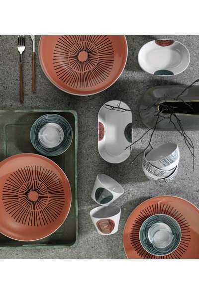 Kütahya Porselen 36 Parça 11101 Desenli Kahvaltı Takımı