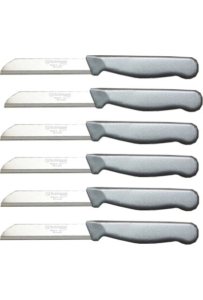 Solingen 6’lı Tırtıklı Ağız Büyük Ebruli Siyah Meyve Bıçağı