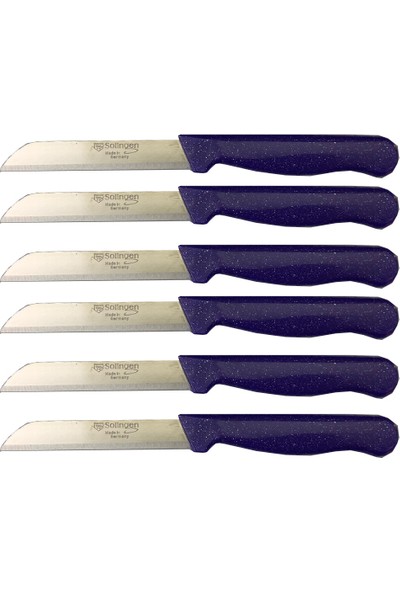 Solingen 6’lı Tırtıklı Ağız Büyük Simli Mor Meyve Bıçağı Solingen 6’lı Tırtıklı Ağız Büyük Simli Mor Meyve Bıçağı