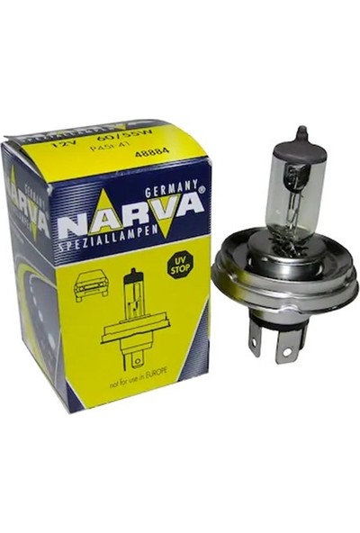 Narva 48884 12V H4 45T Tablalı 60/55W Halojen Ampül Narva 48884 12V H4 45T Tablalı 60/55W Halojen Ampül