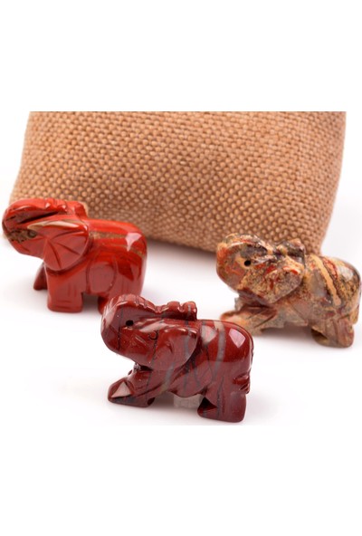 Taş Sandığı Jasper Taşı Fil Figürü