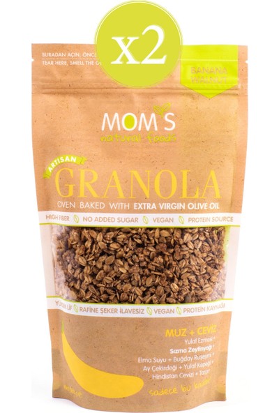 Mom's Natural Foods Ikili Granola Muz Ceviz 2 * 360 gr