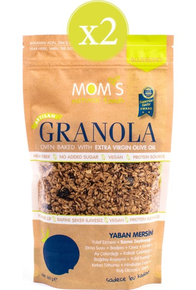 Mom's Natural Foods Ikili Granola Yaban Mersini 2* 360 gr