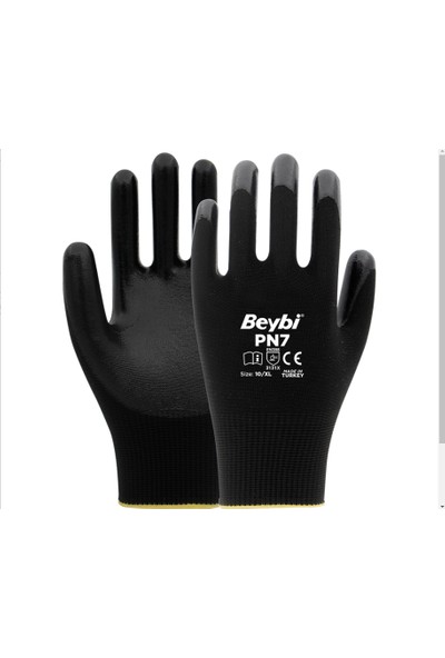 Beybi Siyah Pn7 Polyester Örme Nitril Eldiven 10XL 10 Çift Beybi Siyah Pn7 Polyester Örme Nitril Eldiven 10XL 10 Çift