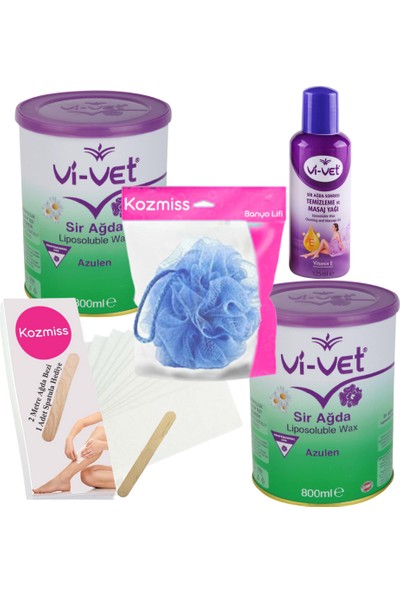 Vi-Vet 800 ml Azulen Konserve Ağda Seti 5 Parça Vi-Vet 800 ml Azulen Konserve Ağda Seti 5 Parça