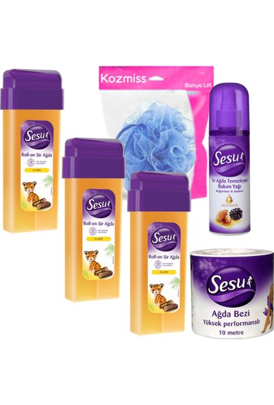 Sesu Normal Tüyler Roll-On Sir Kartuş Ağda Seti 6 Parça Sesu Normal Tüyler Roll-On Sir Kartuş Ağda Seti 6 Parça