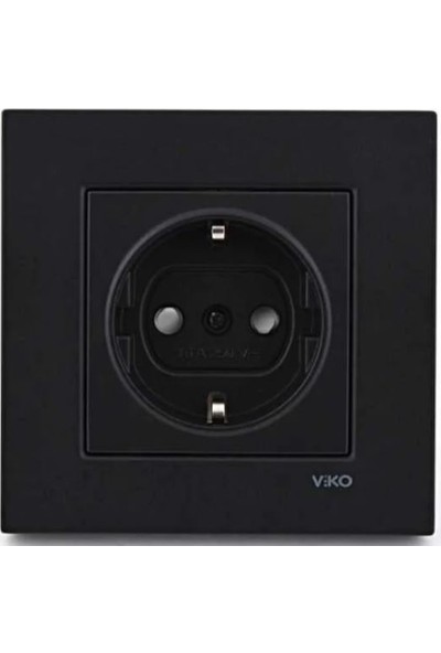 Viko Novella Siyah Çocuk Korumalı Topraklı Priz Çerçeveli