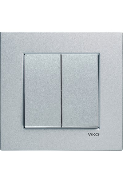 Viko Novella Gümüş Ikili Anahtar Komütatör Çerçeveli