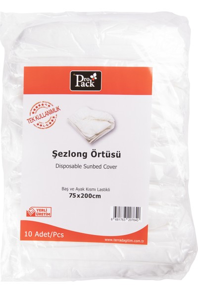 Propack Tek Kullanımlık 10'lu 70*200cm Şezlong Örtü Lastikli Propack Tek Kullanımlık 10'lu 70*200cm Şezlong Örtü Lastikli