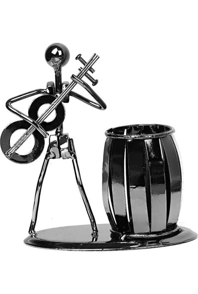 SUME Dekoratif Gitar Çalan Adam Metal Kalemlik Masa Süsü SUME Dekoratif Gitar Çalan Adam Metal Kalemlik Masa Süsü