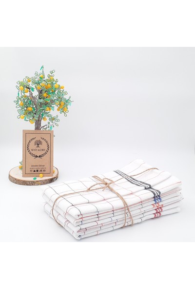 Seyit Ali Bey Seyitalibey | 4 Adet 4 Farklı Şerit Rengi | 50*70 cm | Mutfak Kurulama Bezi | Geleneksel Kızılcabölük Dokuması