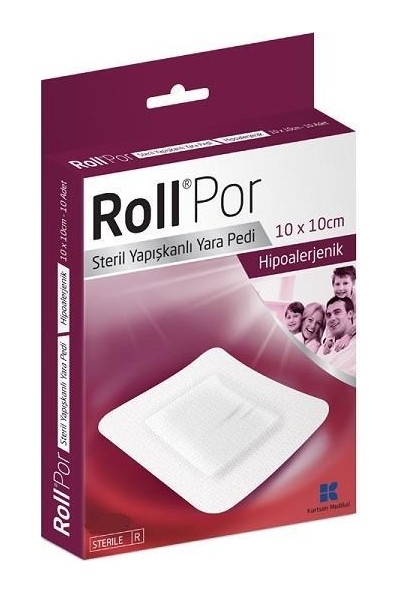 Roll Por 10X10 cm 50LI Steril Yapışkanlı Yara Pedi Roll Por 10X10 cm 50LI Steril Yapışkanlı Yara Pedi