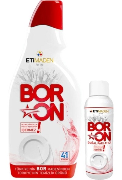 Boron Bulaşık Makinesi Deterjanı 820 ml + Boron Bulaşık Makinesi Parlatıcı 110 ml Boron Bulaşık Makinesi Deterjanı 820 ml + Boron Bulaşık Makinesi Parlatıcı 110 ml