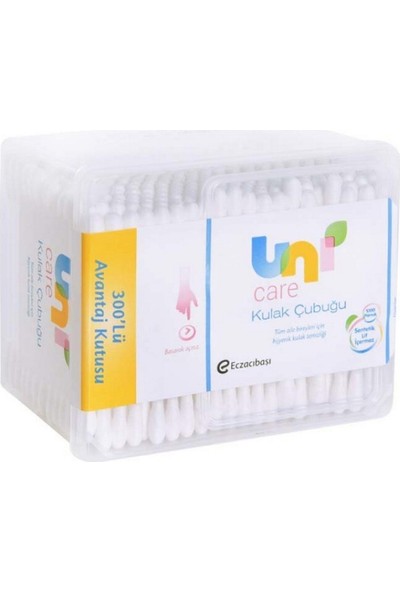 Uni Baby Uni Care Kulak Çubuğu 300 Lü Uni Baby Uni Care Kulak Çubuğu 300 Lü