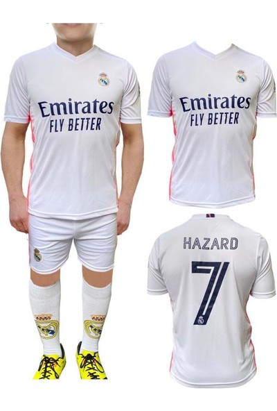 Liggo Real Madrid Hazard Çocuk Forma Takımı Forma Şort Çorap Hediyeli Liggo Real Madrid Hazard Çocuk Forma Takımı Forma Şort Çorap Hediyeli