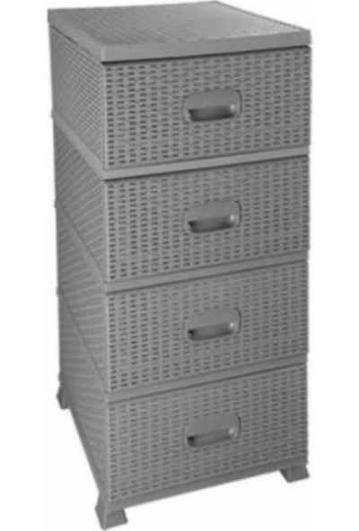 Kastamonu Plastik Violet House 0357 Metalik Gri Komidin Sebzelik Şifonyer