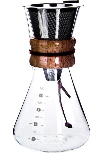 Keenmax Pour Over Chemex Kahve Demleyici, Ahşap Tutacaklı, Metal Filtreli, 550 ml Keenmax Pour Over Chemex Kahve Demleyici, Ahşap Tutacaklı, Metal Filtreli, 550 ml