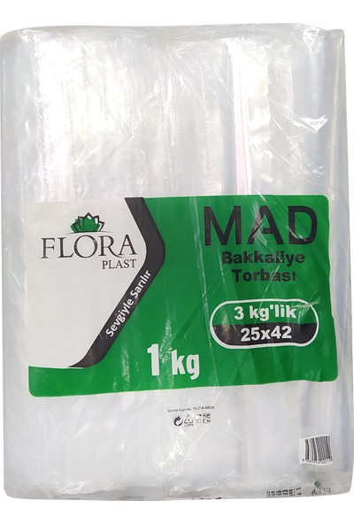 Floraplast Naylon Torba Bakkaliye Torbası 25 x 42 cm 3 kg Floraplast Naylon Torba Bakkaliye Torbası 25 x 42 cm 3 kg