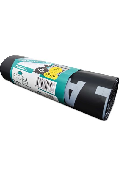 Floraplast Battal Boy Çöp Torbası Siyah Evsel Atık Baskılı 10'lu Floraplast Battal Boy Çöp Torbası Siyah Evsel Atık Baskılı 10'lu