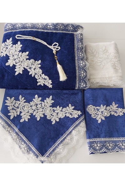 Lamazi Home Lamazihome 5 Parça Lacivert Seccade Seti Bohça Çeyiz Nişan Gelin Seccade Takımı Lamazi Home Lamazihome 5 Parça Lacivert Seccade Seti Bohça Çeyiz Nişan Gelin Seccade Takımı