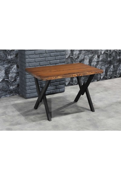 Ressahome Cemre Doğal Kütük Wakko Ayaklı Mutfak Masası 80X120