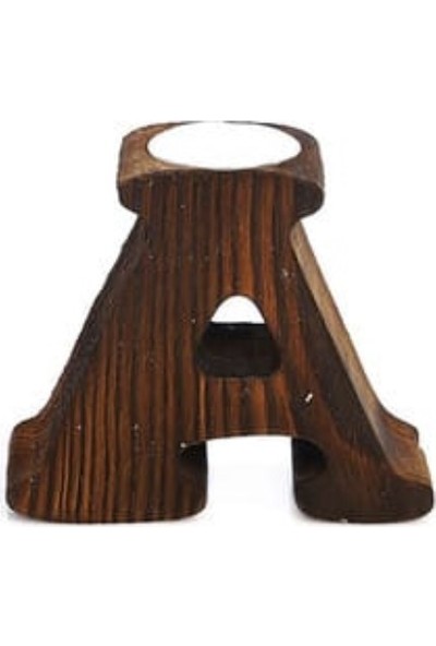 İki Kaşık A Harf Mumluk, Dekoratif Ahşap Mumluk