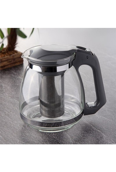 Vaveyla Süzgeçli Cam Demlik Seti ve Semavere Uygun 1100 Ml.