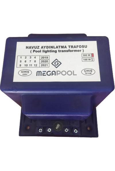 Mega Pool Havuz Trafosu Epoksi Dolgulu 300 Watt Mega Pool Havuz Trafosu Epoksi Dolgulu 300 Watt