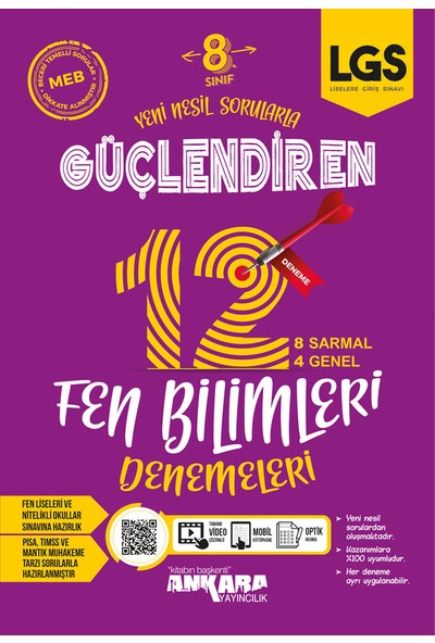 Ankara Yayıncılık 8. Sınıf Fen Bilimleri Güçlendiren Denemeleri - 12 Adet