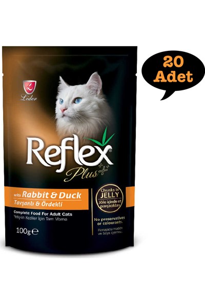 Reflex Plus Tavşanlı ve Ördekli Kedi Yaş Maması 100 gr 20 Adet